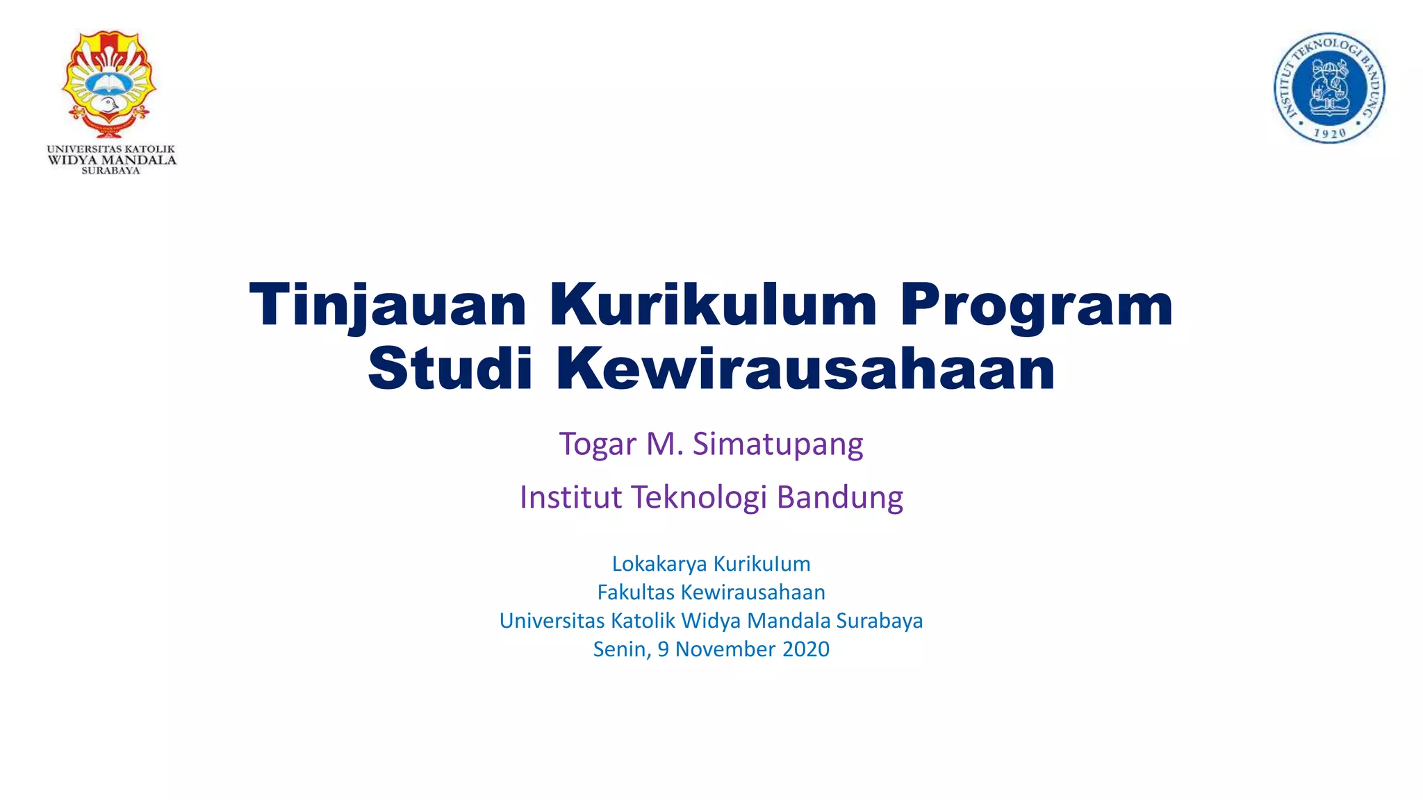 Tinjauan Kurikulum Program Studi Kewirausahaan | PPTX