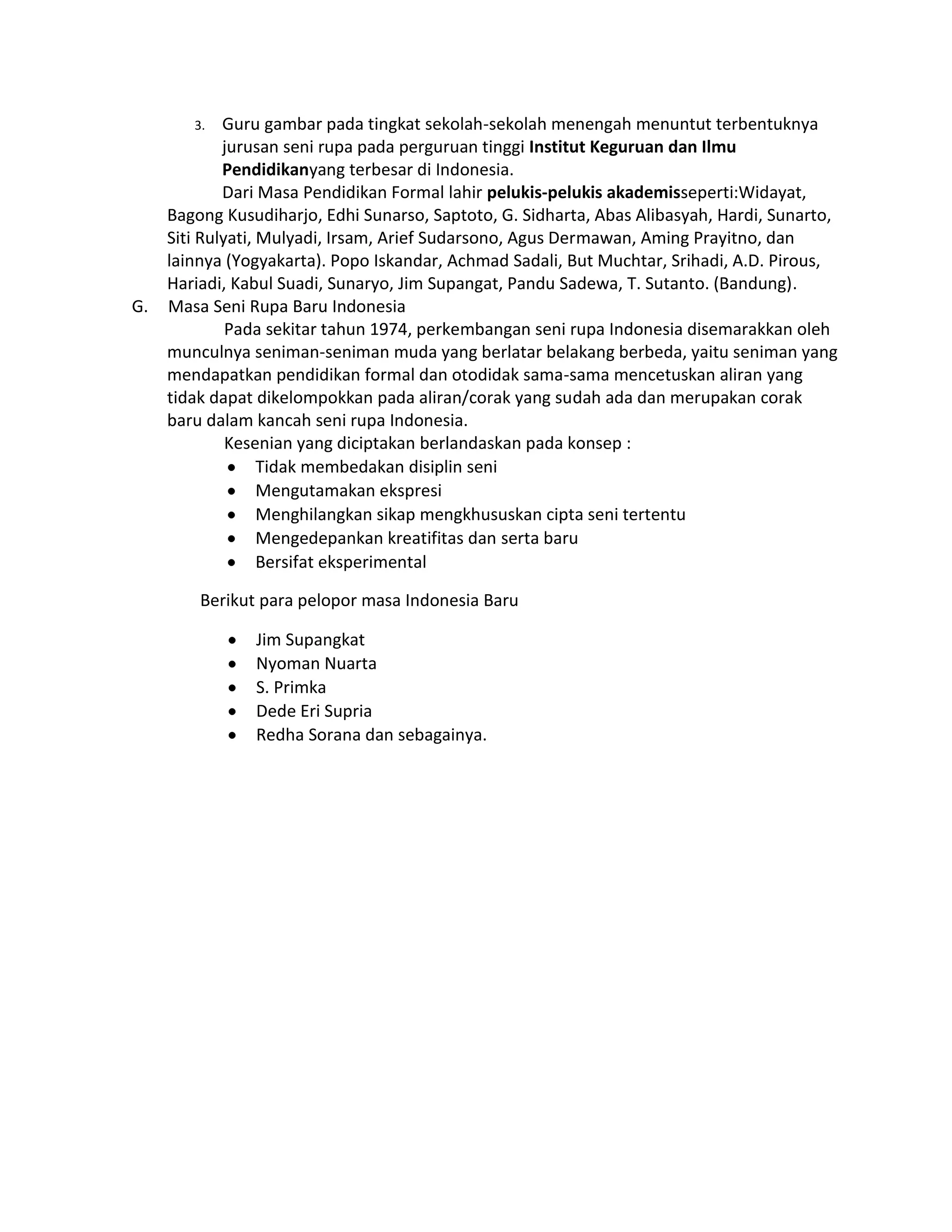 Tinjauan sejarah seni rupa di indonesia | DOCX