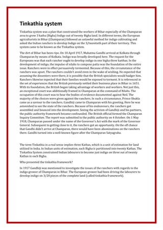 Tinkathia system | Upsc | PDF