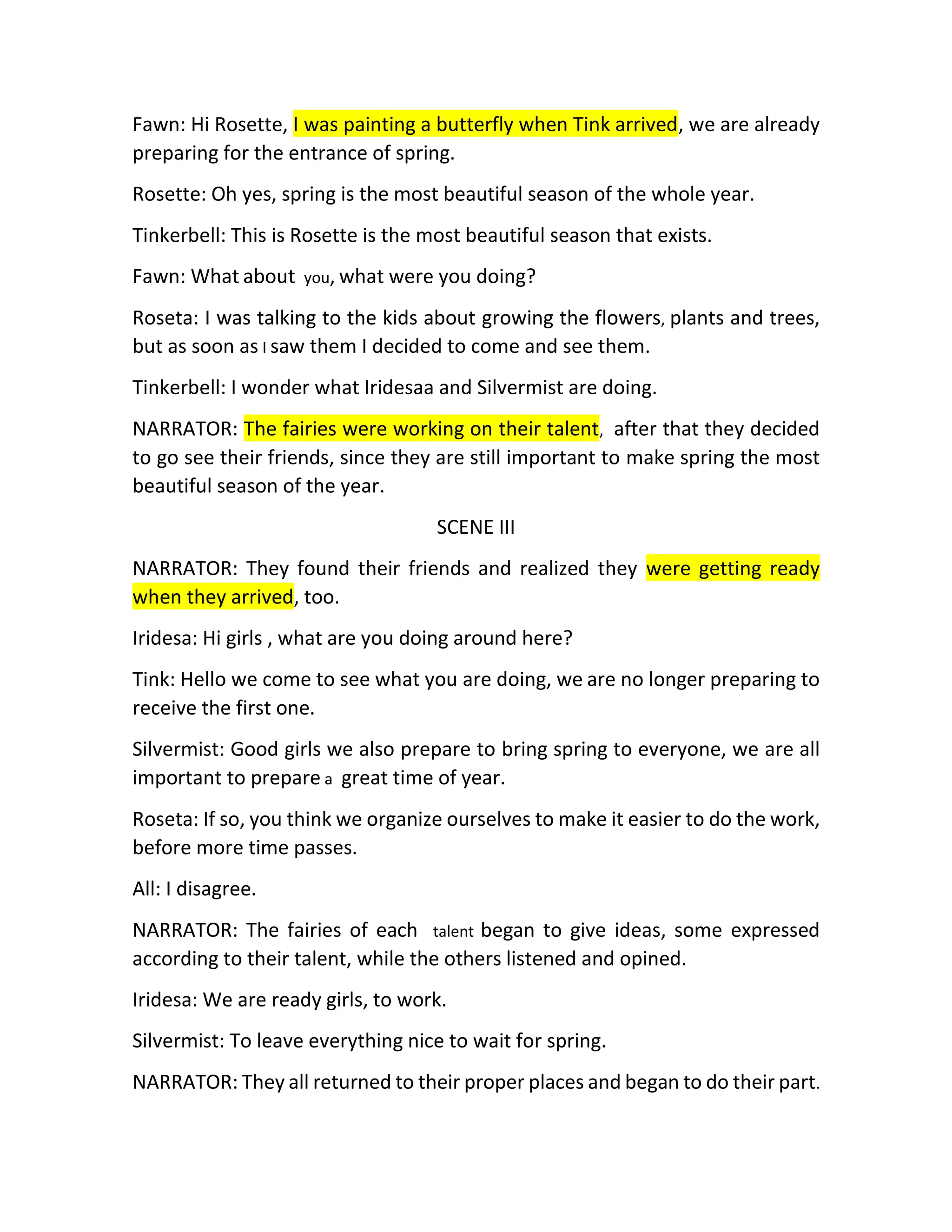 Tinkerbell Dialogo de obra d teatro en I | PDF