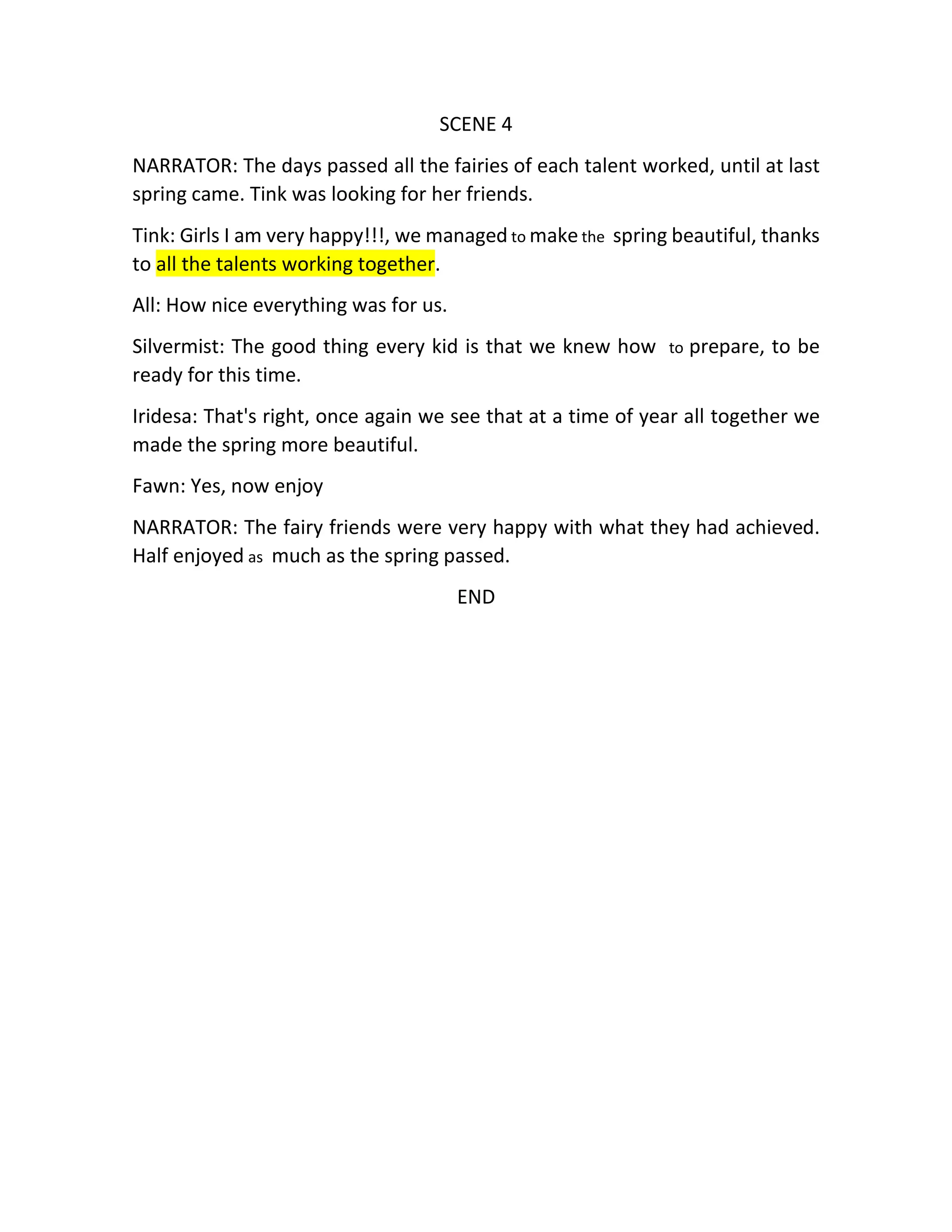 Tinkerbell Dialogo de obra d teatro en I | PDF