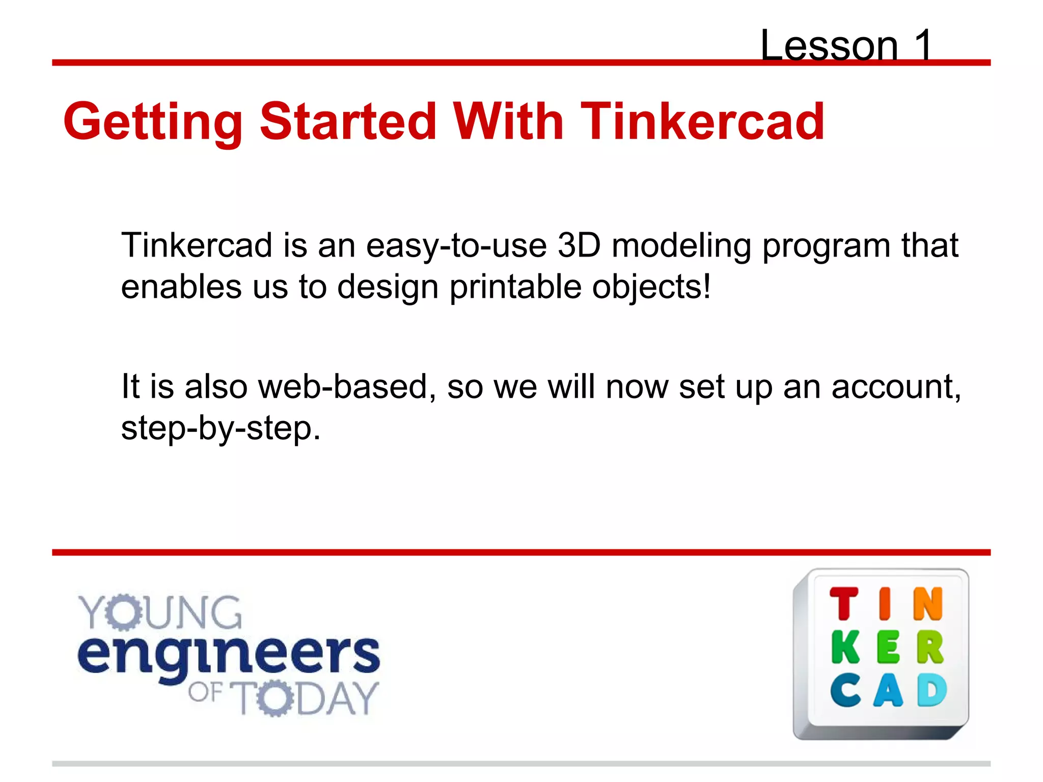Tinkercad lesson 1 | PDF