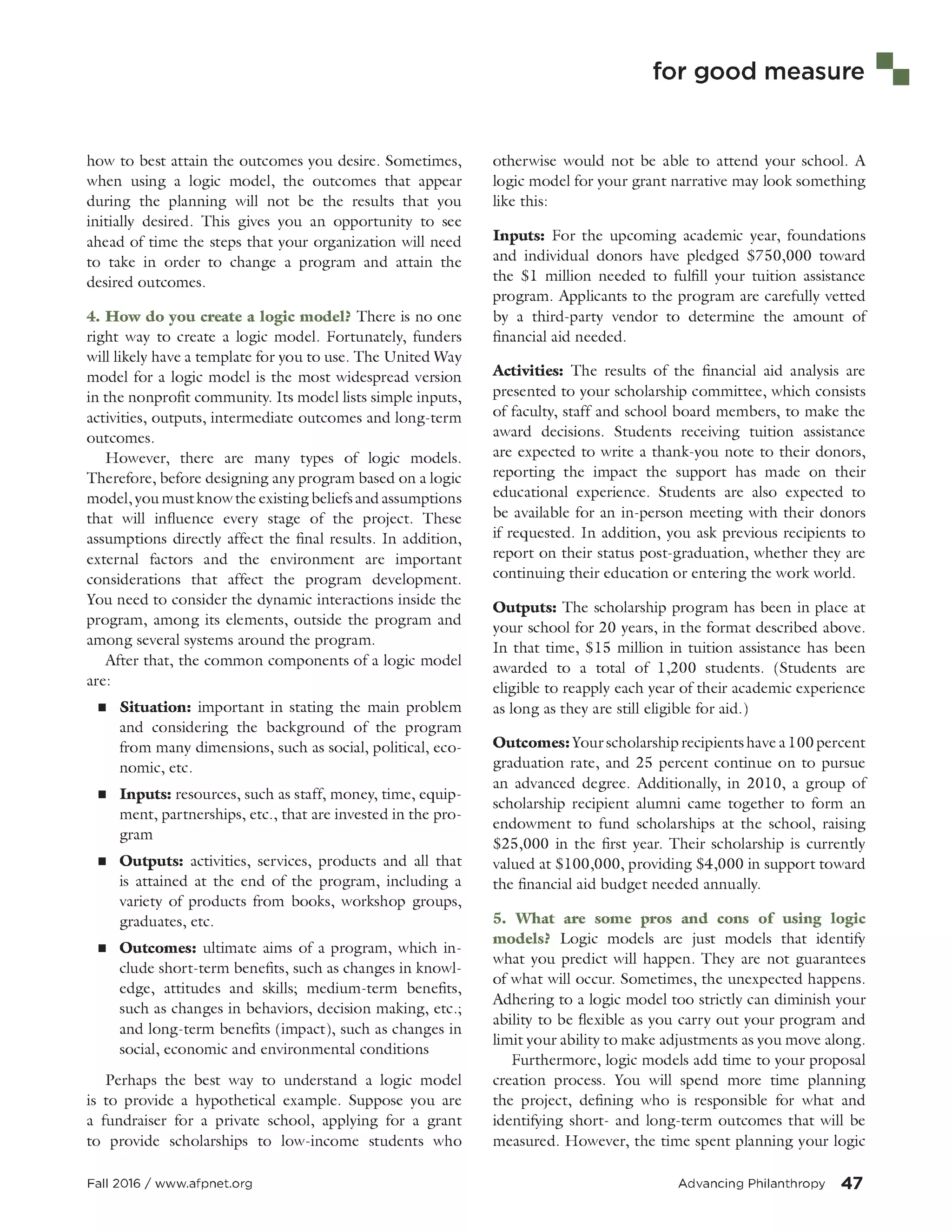 Using Logic Models to Strengthen Fundraising | PDF