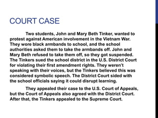 Tinker v. Des Moines | PPTX