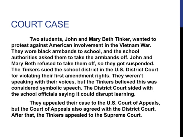 Tinker v. Des Moines | PPTX