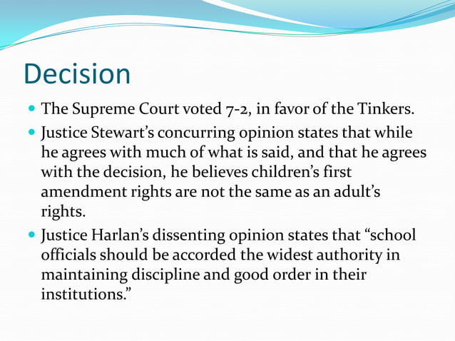Tinker Vs. Des Moines | PPTX | Law