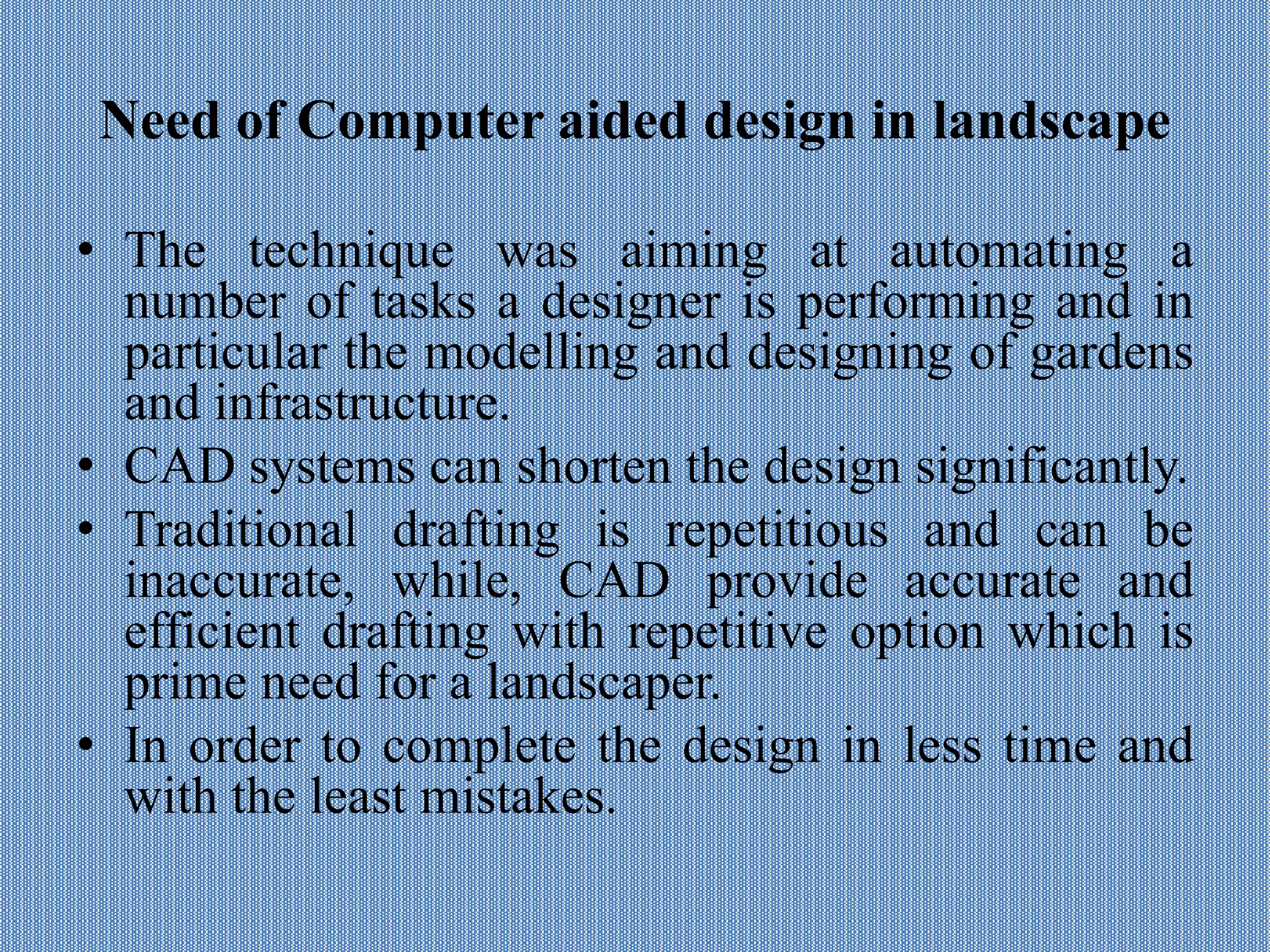 Computer aided design for landscape gardening | PPTX