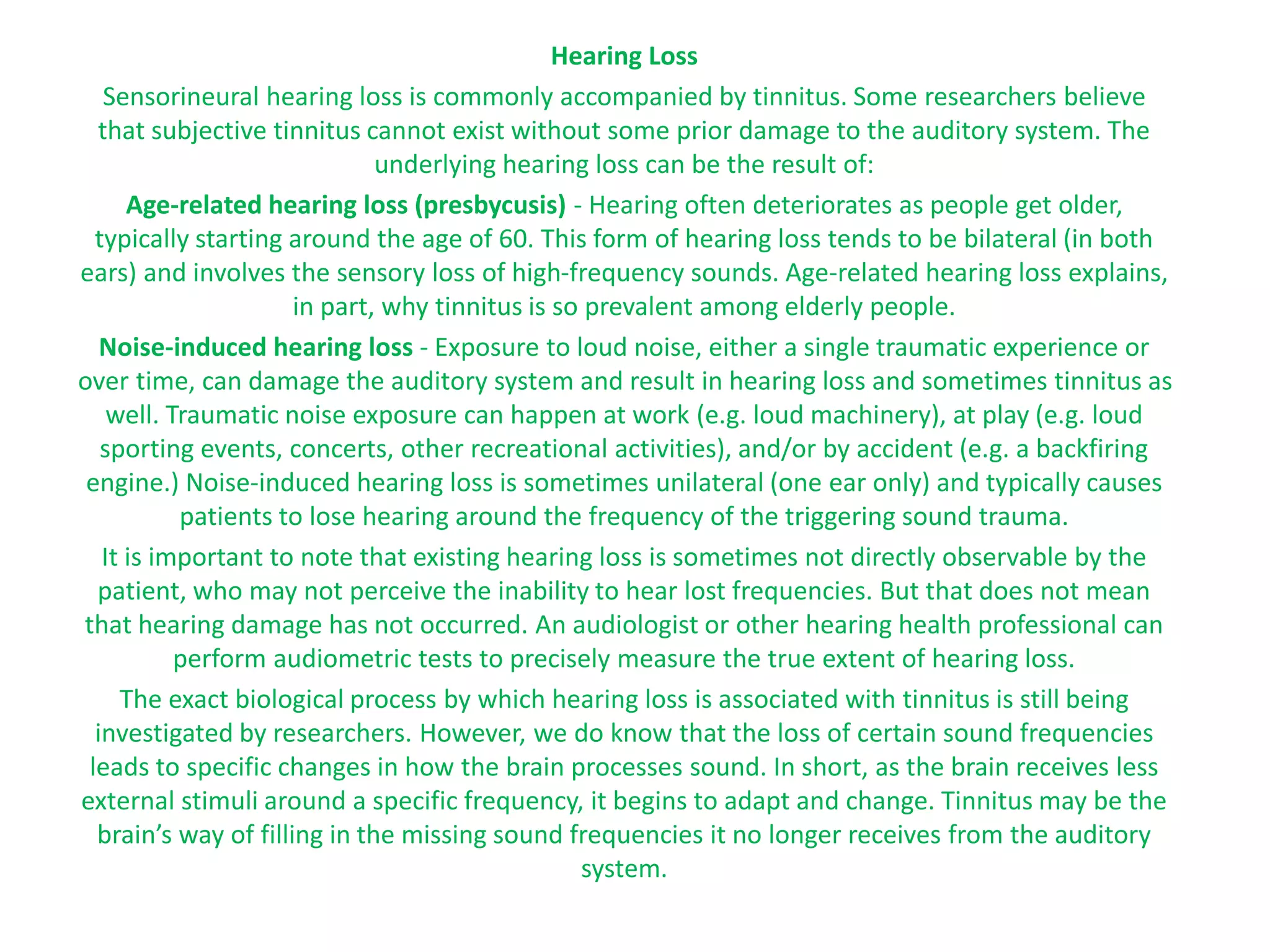 TINNITUS , cause , treatment.pptx