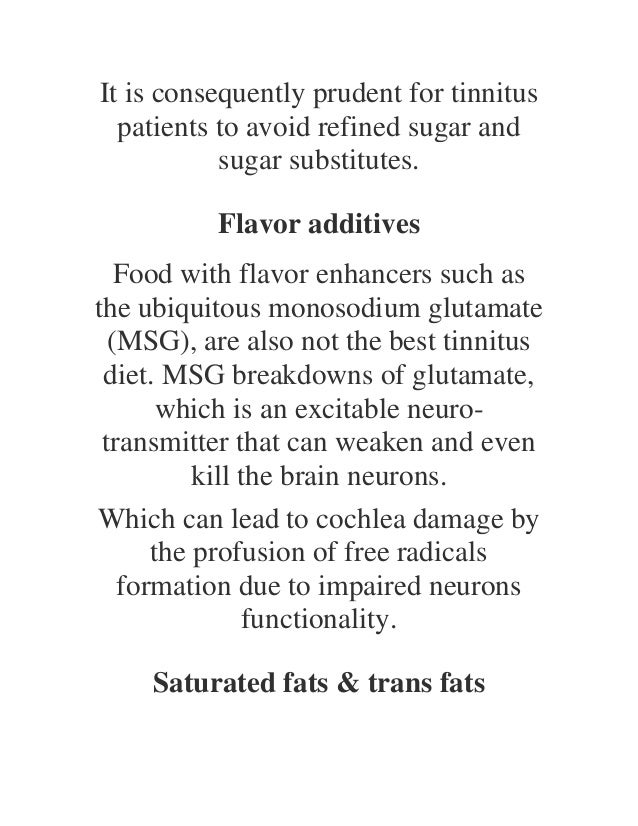 Tinnitus Diet Which Is Best And What To Avoid
