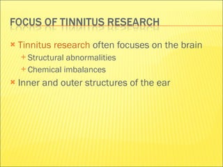 Tinnitus research | PPT