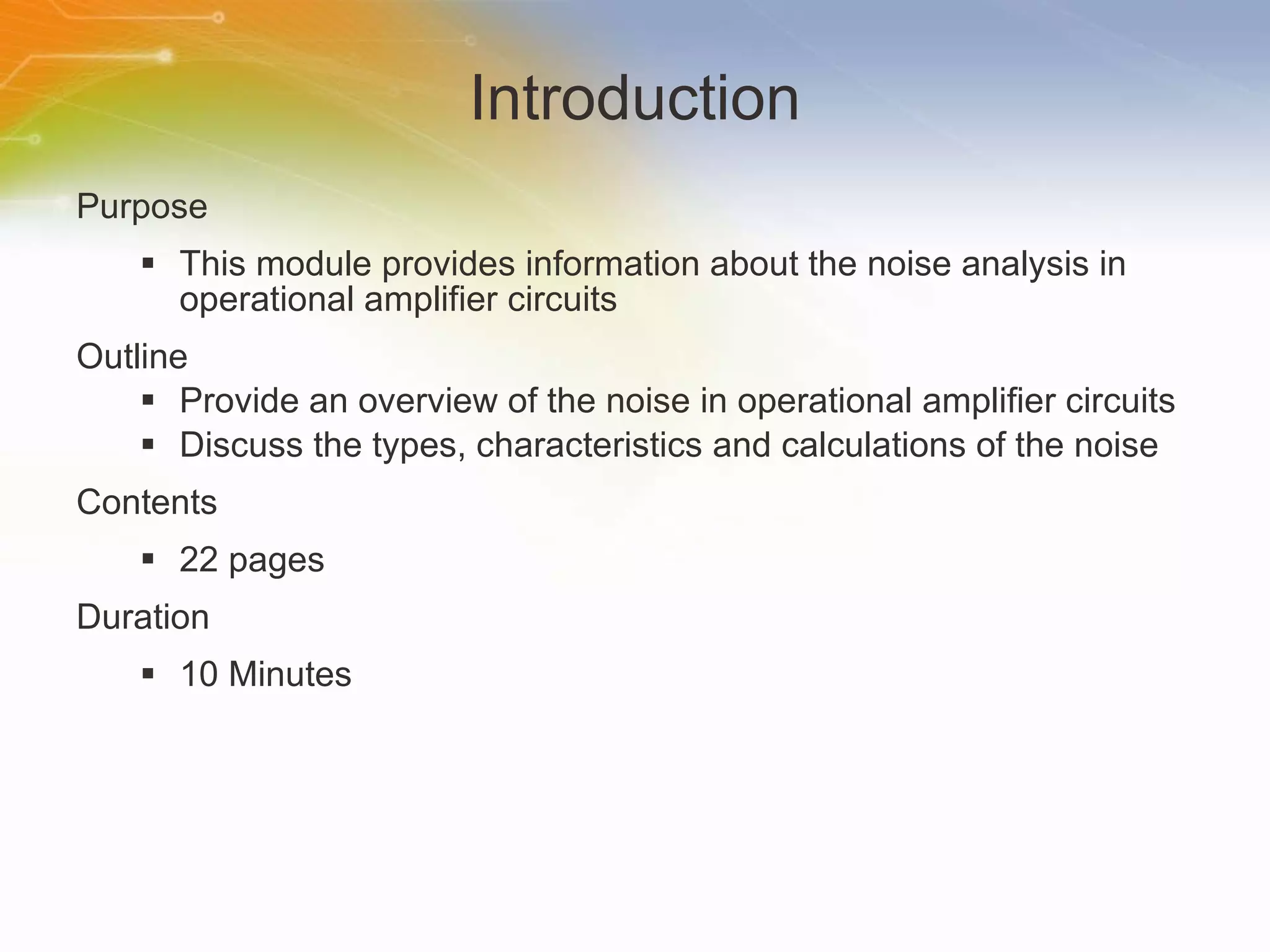 Noise Analysis in Op Amp | PPT