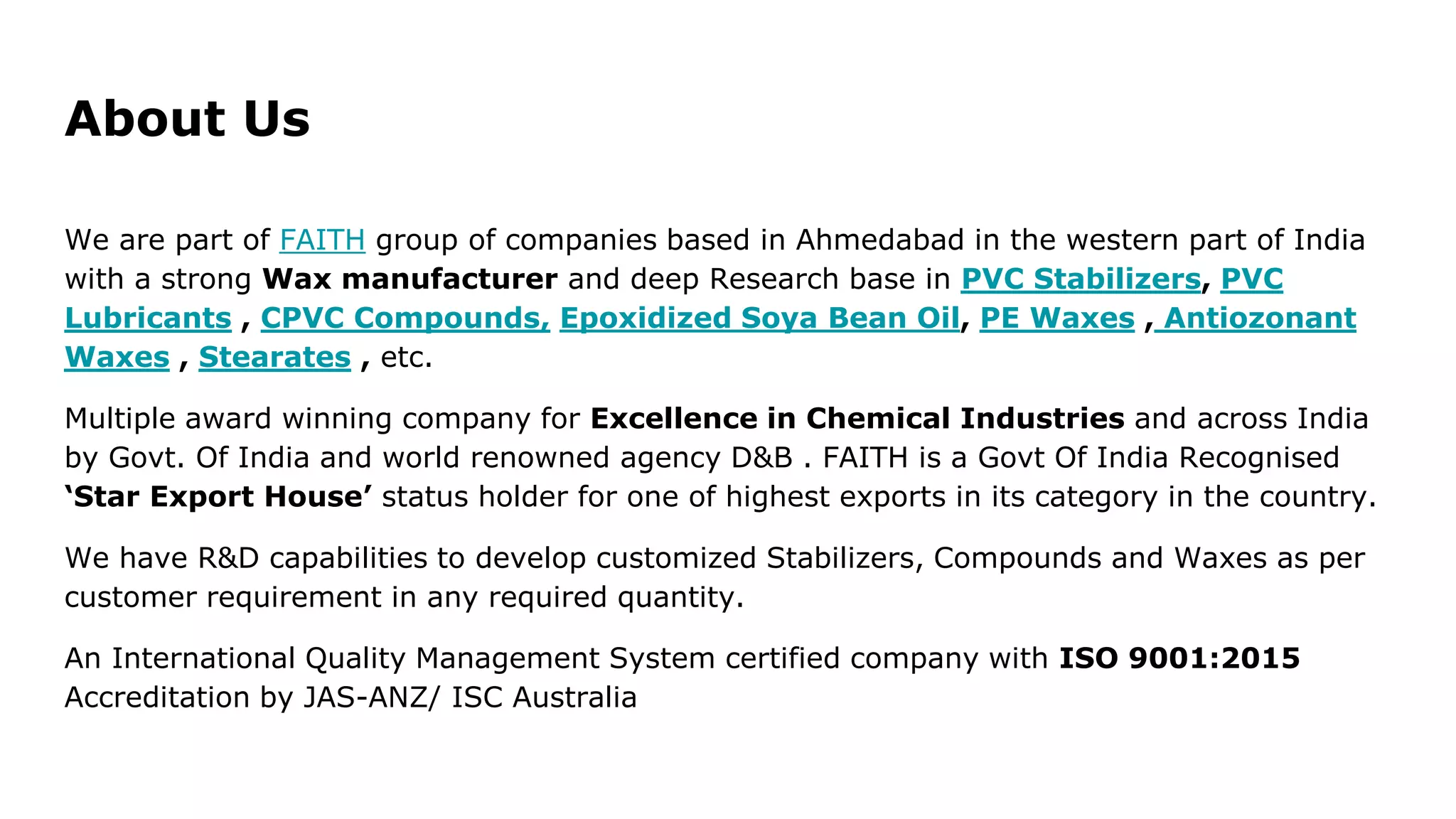 TIN STABILIZER - FaithIndustries | PPTX