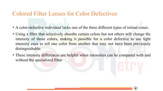 TINTED LENSES IN OPTOMETRY BY OPTOM.JITHIN JOHNEY | PPTX