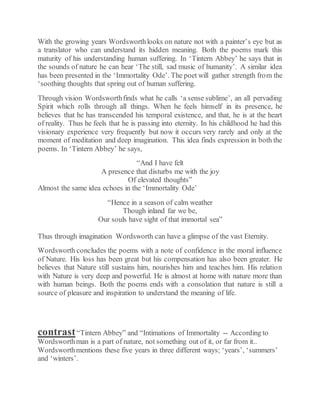 Tintern abbey and immortality ode | DOCX