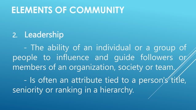 Concepts of Community in various perspectives | PPT