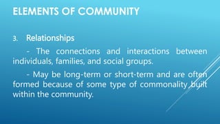 Concepts of Community in various perspectives | PPTX