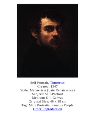 Tintoretto Self Portrait