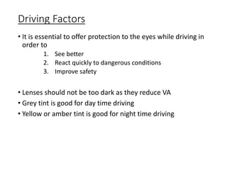 Tints and filter for patients with low vision | PPTX