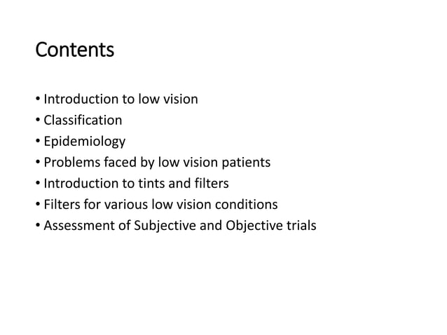 Tints and filter for patients with low vision | PPTX