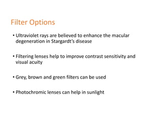 Tints and filter for patients with low vision | PPTX