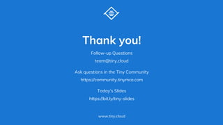 Introduction to TinyMCE Session #4 Working With Content | PPTX