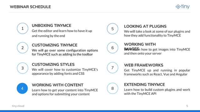 Introduction to TinyMCE Session #4 Working With Content | PPTX