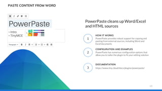 Introduction to TinyMCE Session #5 Popular Plugins | PPT