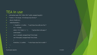 Tiny encryption algorithm | PPTX