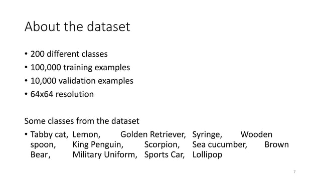 DenseNet Models for Tiny ImageNet Classification | PPTX