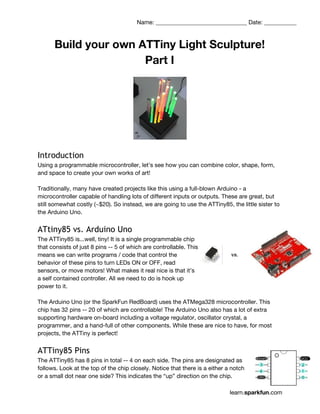 ATTiny Light Sculpture Project - Part I (Setup) | PDF