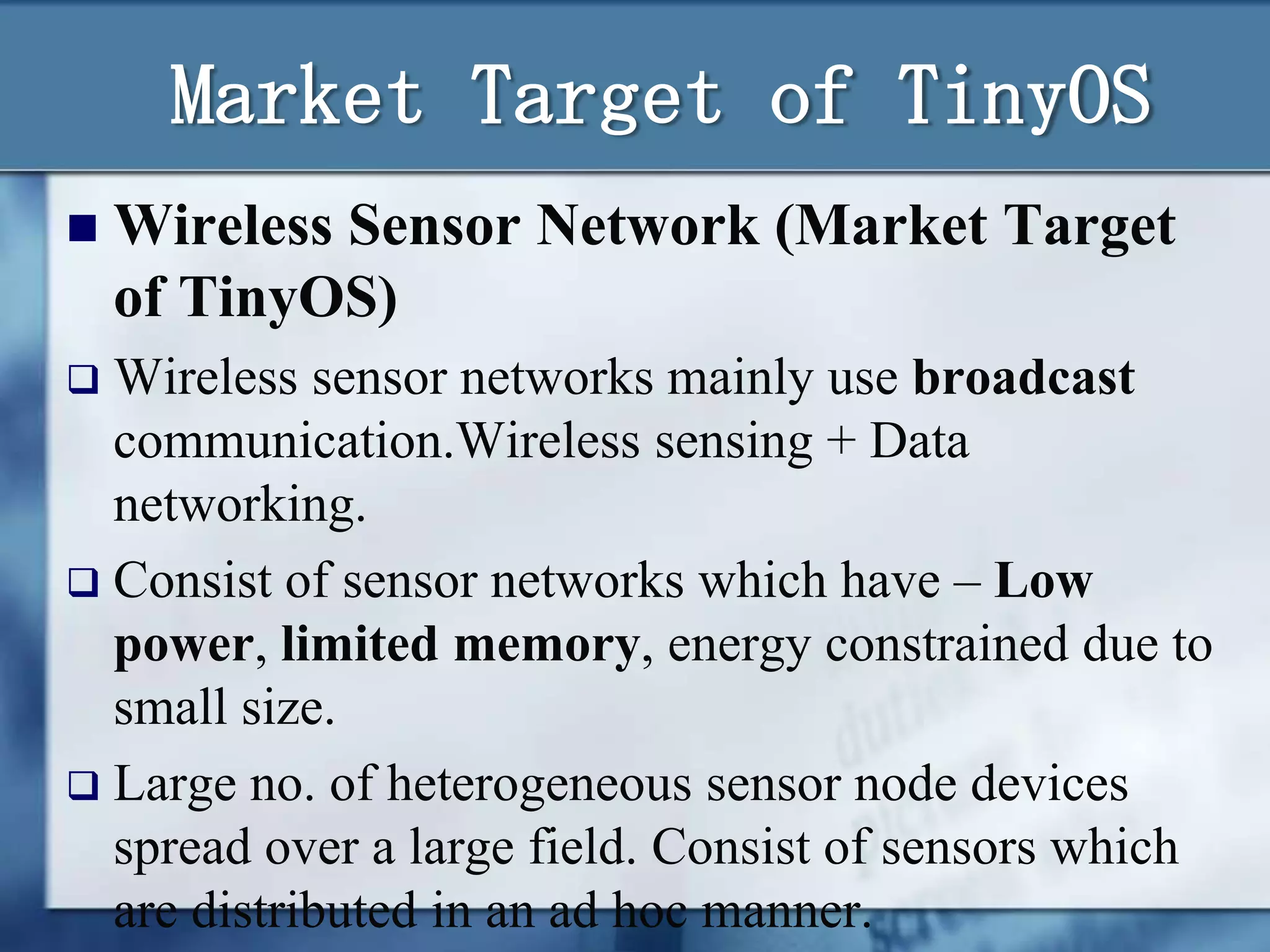 Tinyos Pptx Operating Systems Computer Software And Applications