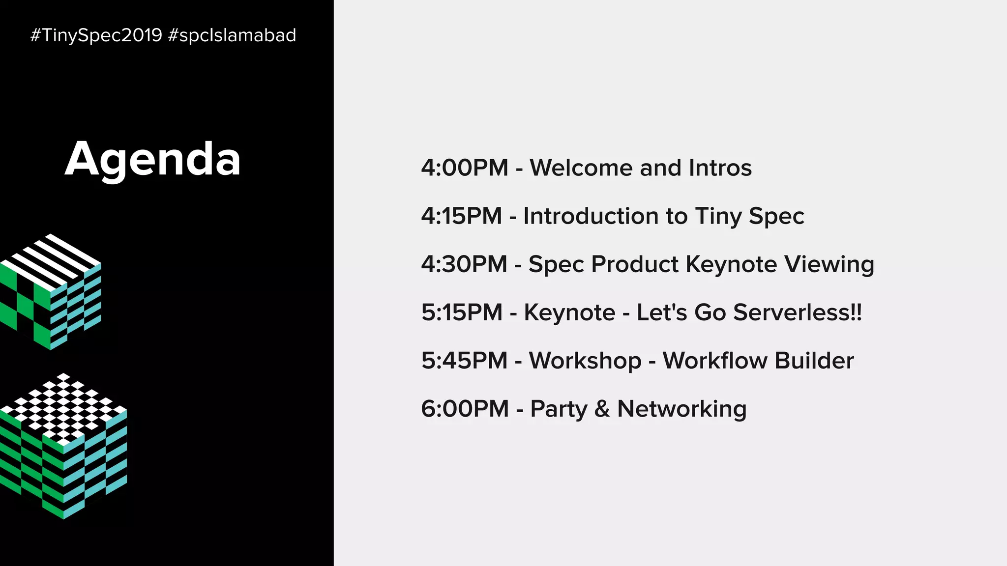 Tiny Spec Islamabad spec highlights + workshop - Serverless | PPT