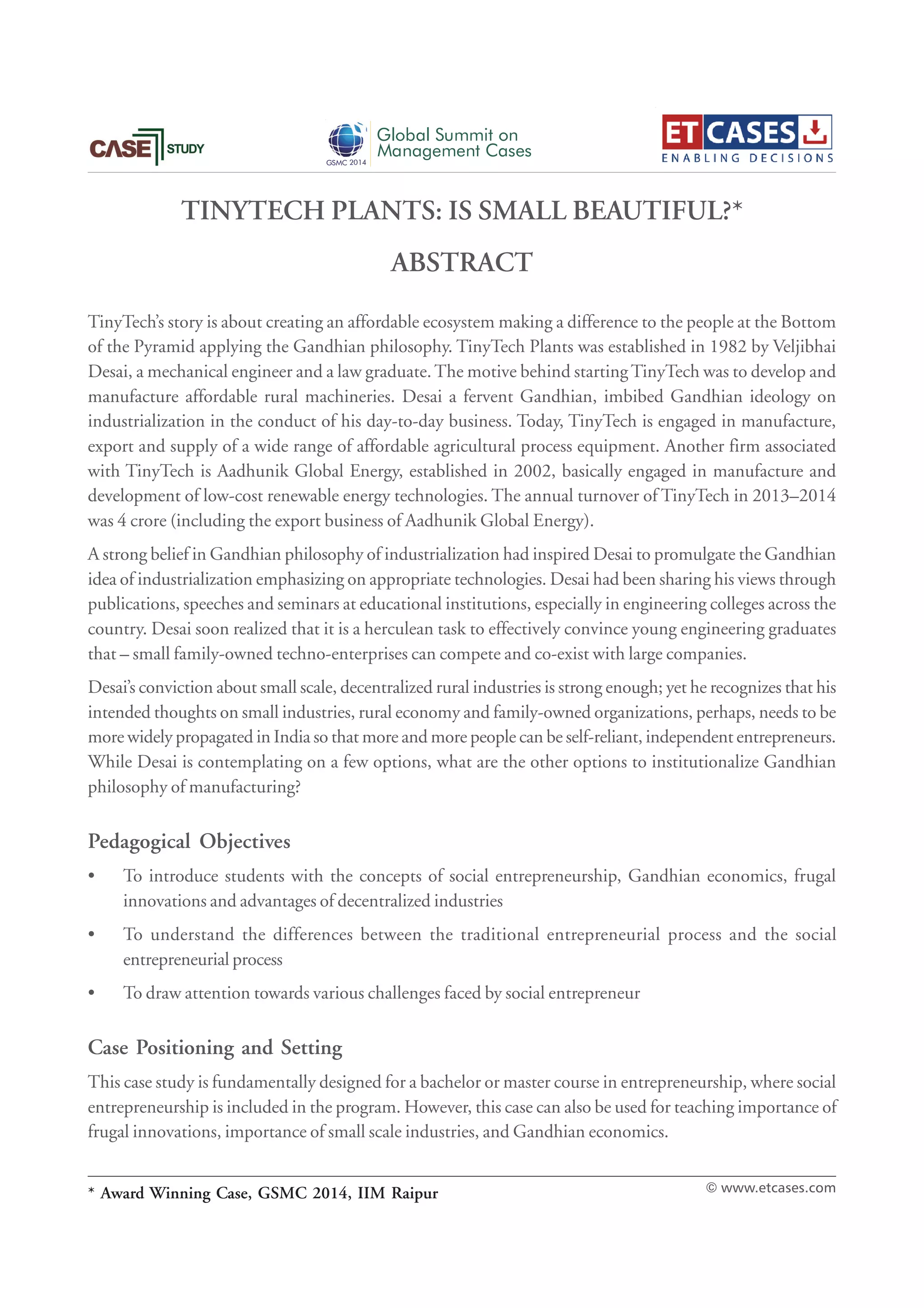 TinyTech Plants: Is Small Beautiful? | PDF
