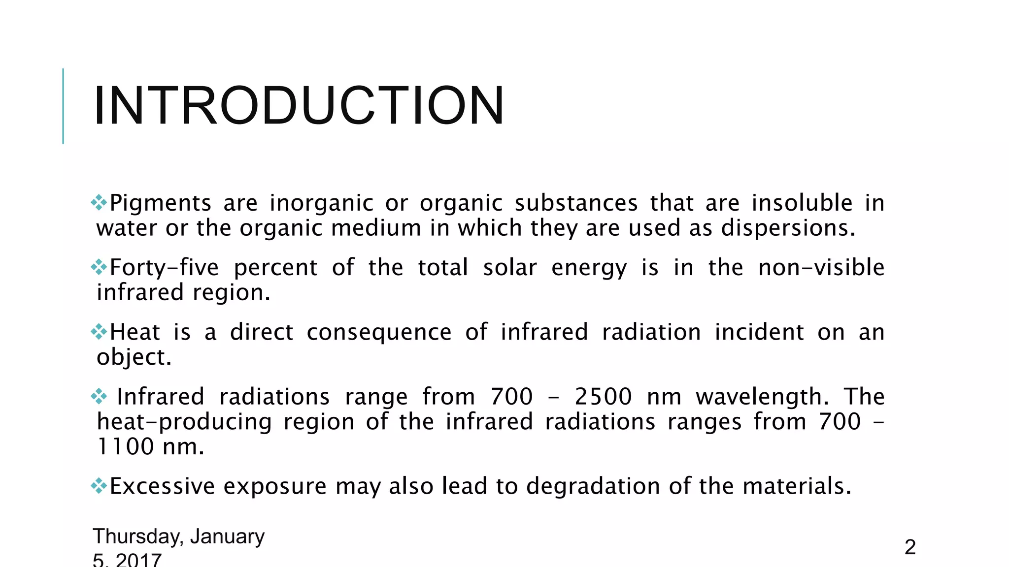 Infrared reflective pigments | PPTX