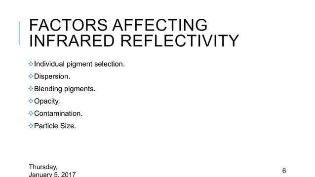 Infrared reflective pigments | PPTX