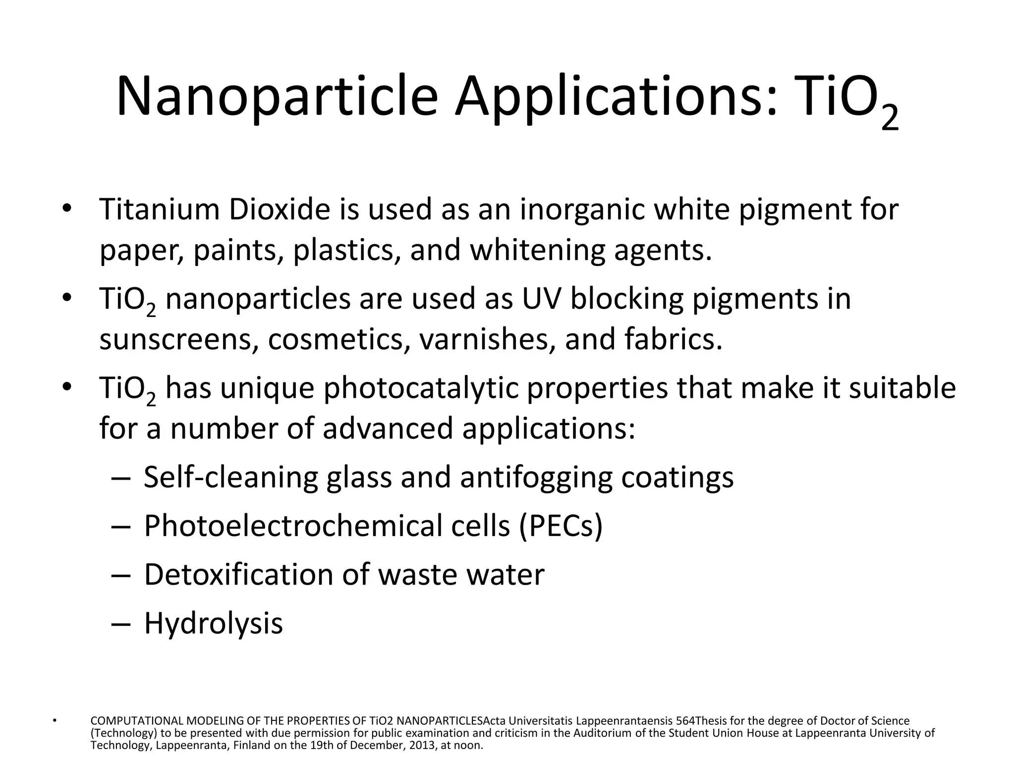 TiO2 Nanomaterial | PPTX