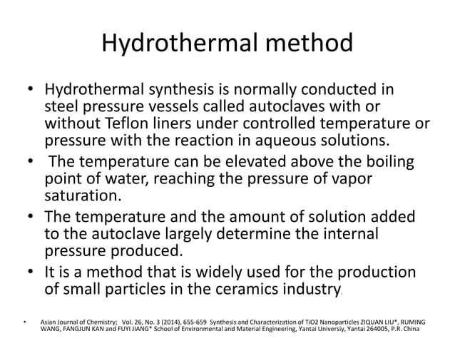 Synthesis of TiO2 | PPTX