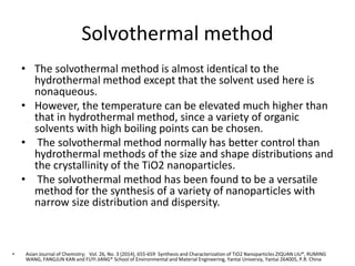 Synthesis of TiO2 | PPTX