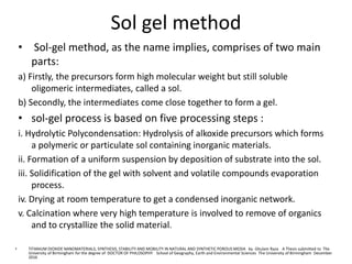 Synthesis of TiO2 | PPTX