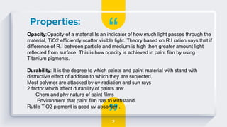 Titanium Dioxide (TiO2) Pigments Presentation | PPTX