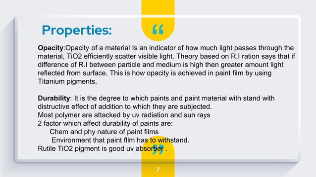 Titanium Dioxide (TiO2) Pigments Presentation | PPTX | Painting | Arts ...