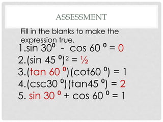gRADE 9 mATHEMATICS: TRIGONOMETRIC RATIOS | PPTX
