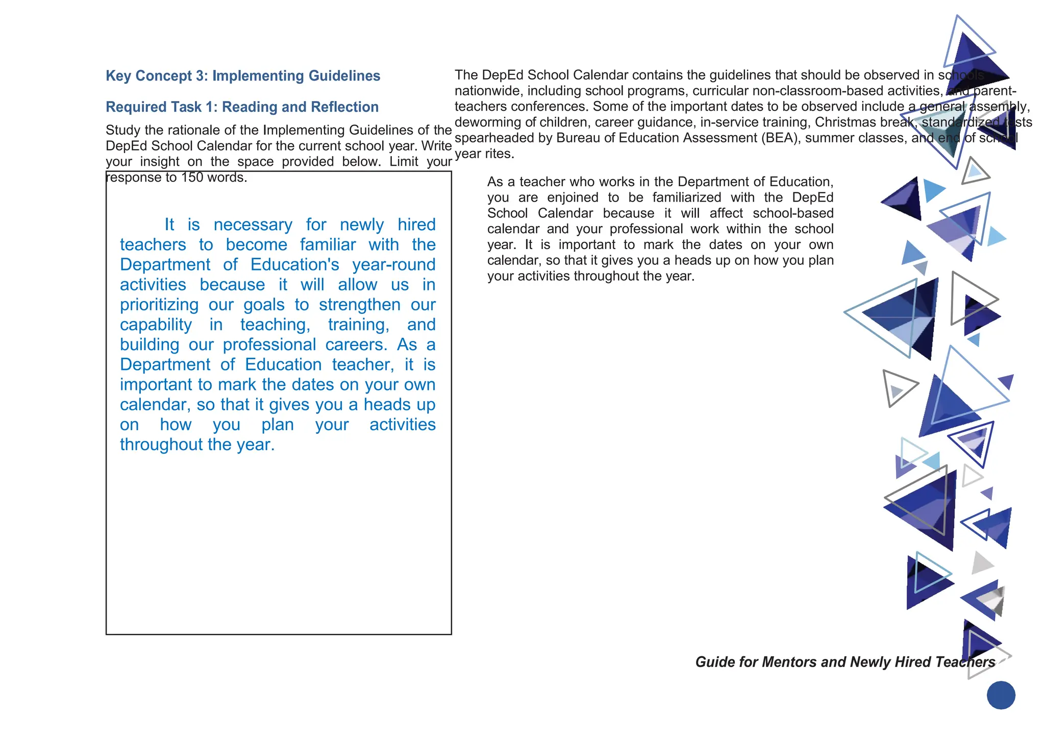 Teachers Induction Program -Course-1-with ANSWERS.docx | Professional ...