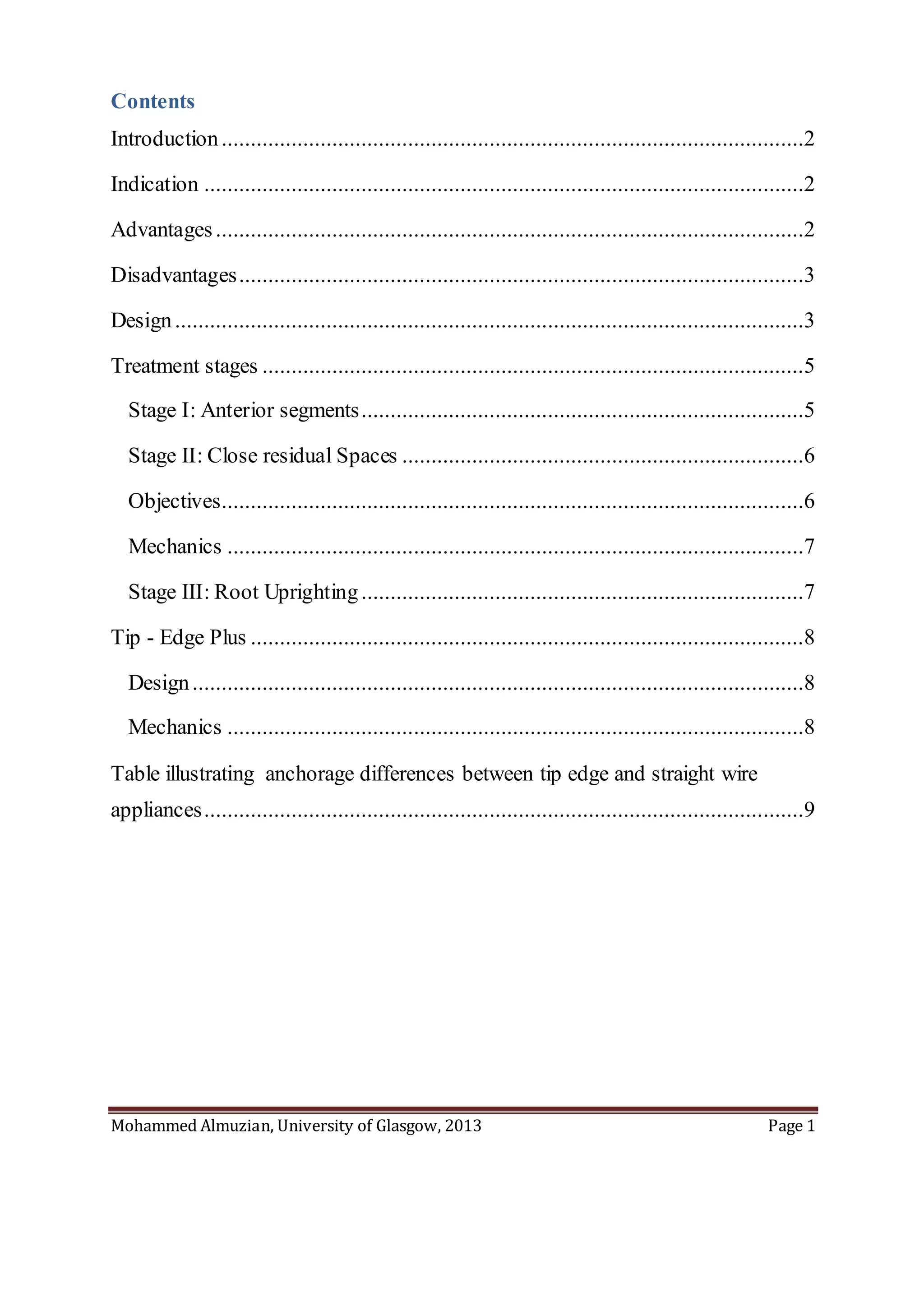 Tip edge technique for orthodontists by Almuzian | DOCX