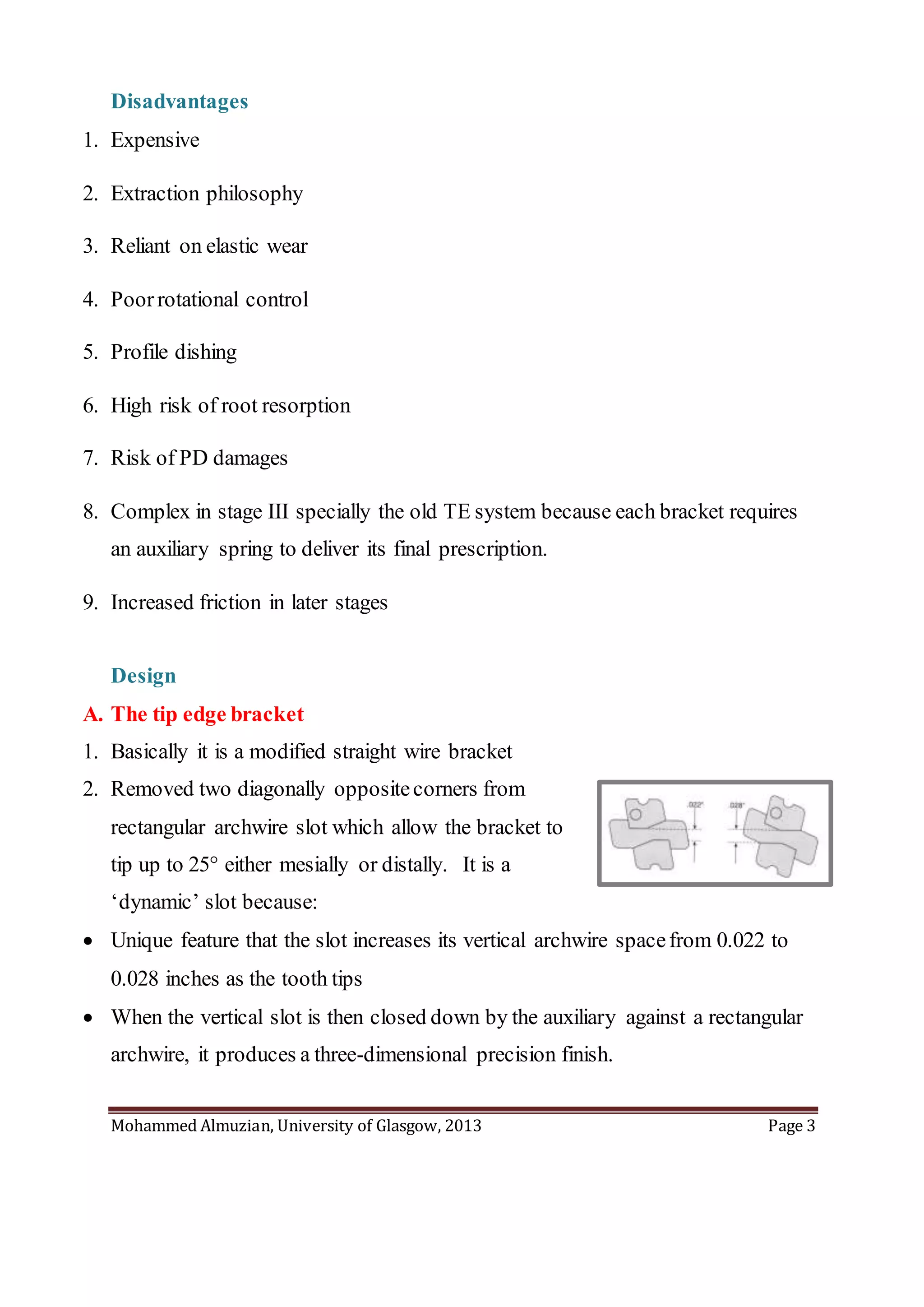 Tip edge technique for orthodontists by Almuzian | DOCX