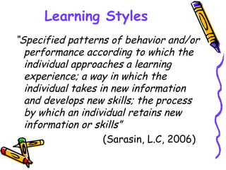Tip -learning_styles_workshop | PPT