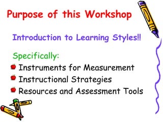 Tip -learning_styles_workshop | PPT