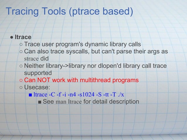 TIP1 - Overview of C/C++ Debugging/Tracing/Profiling Tools | PDF