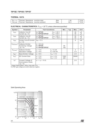 Original PNP Transistor TIP102 TO-220 New STMicroelectronics | PDF