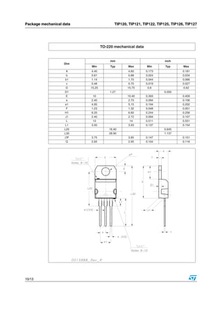 Original PNP Transistor TIP122 5A 100V TO-220 New STMicroelectronics | PDF